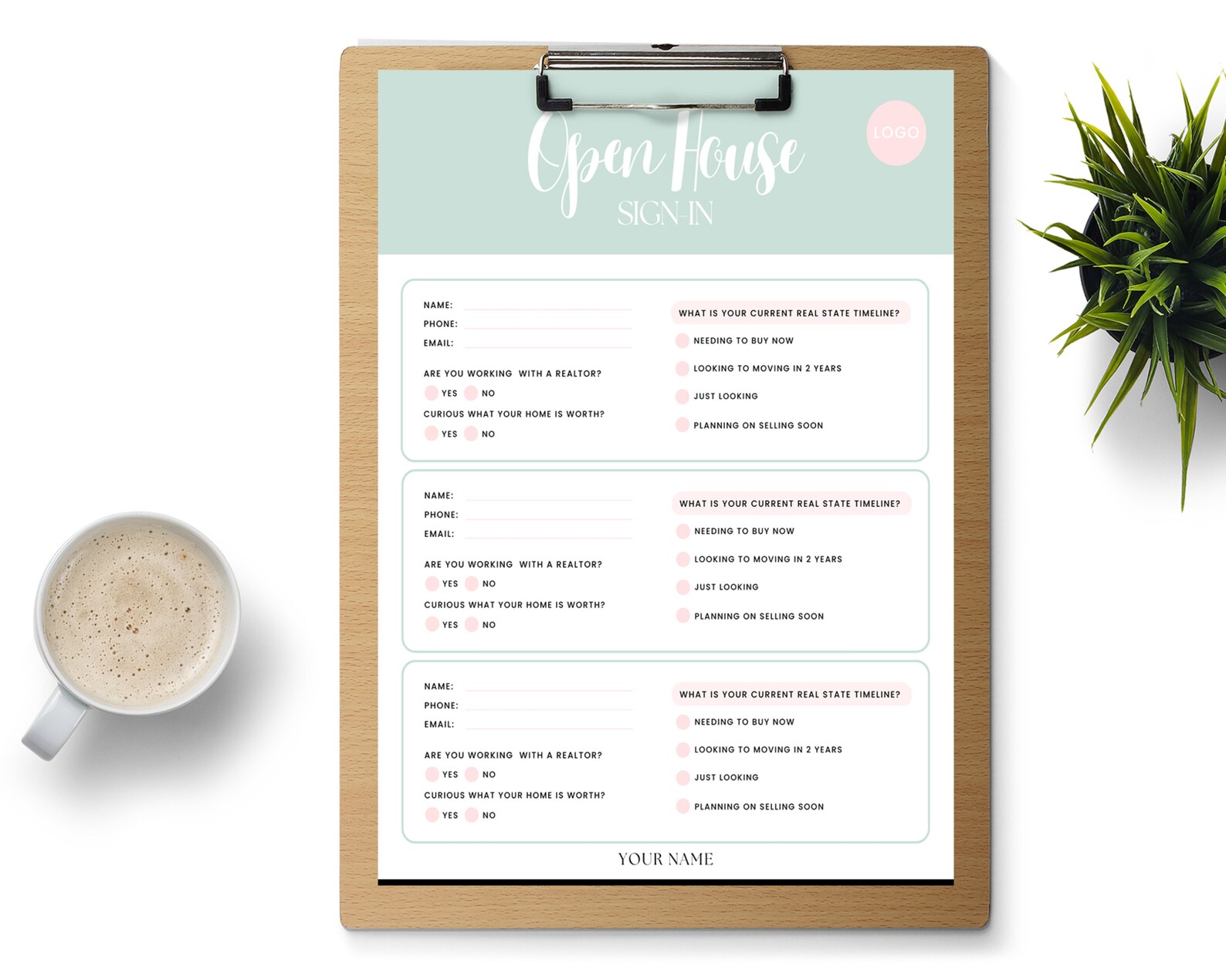 Editable Open House Sign in Sheet, Realtor Open House Form, Real Estate ...