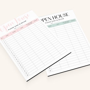 Editable Open House Sign in Sheet, Realtor Open House Form, Real Estate ...