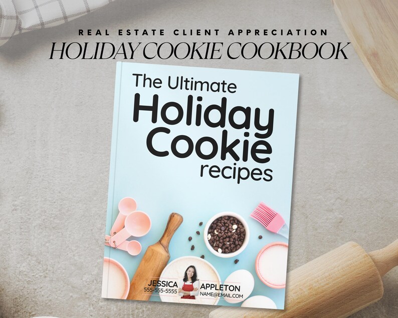 Holiday Cookie Cookbook Template - Realtor Recipe - Etsy