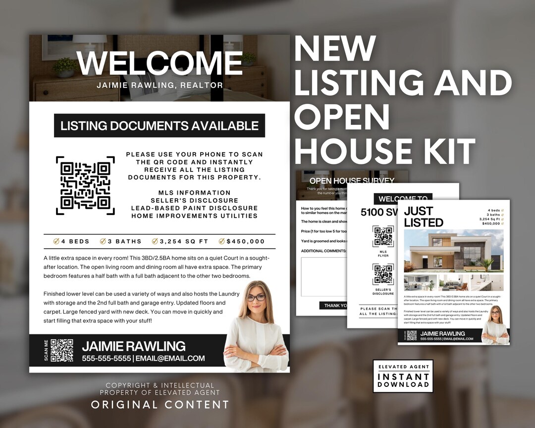 New Listing and Open House Kit, Real Estate Template, Realtor Marketing ...