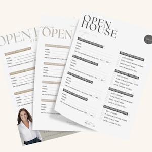 Open House Sign in Sheet, Editable Canva Template, Real Estate Open ...