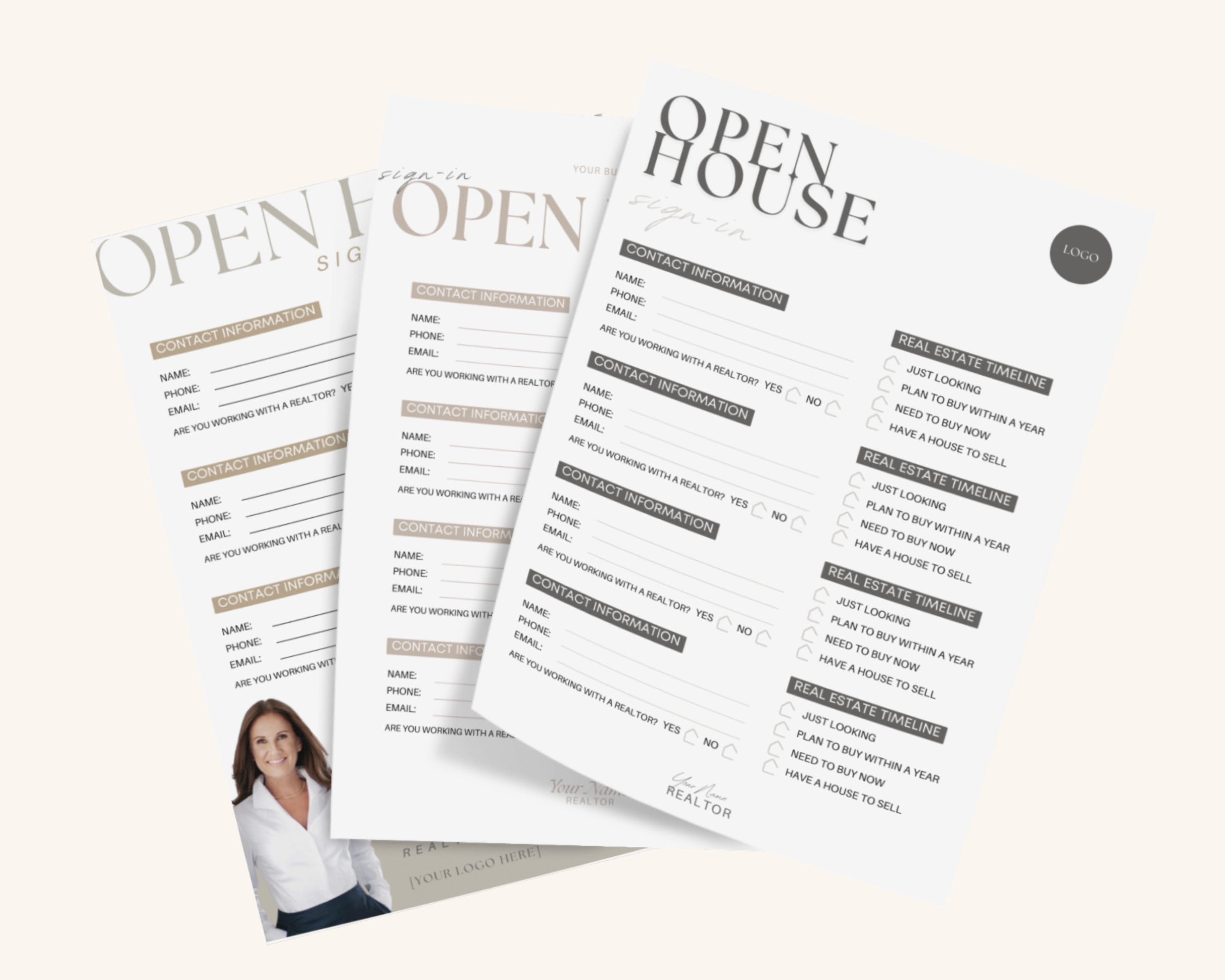 Open House Sign in Sheet, Editable Canva Template, Real Estate Open ...