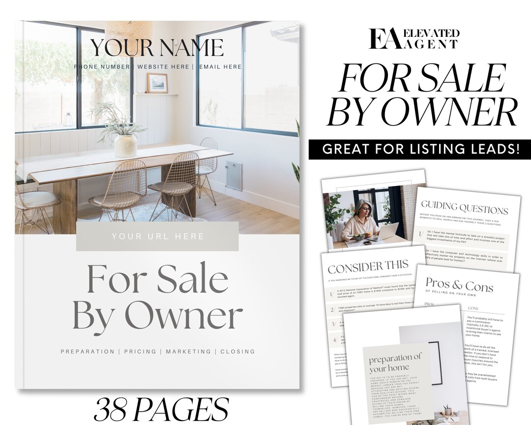 FSBO Marketing Real Estate for Sale by Owner Listing Template Real ...