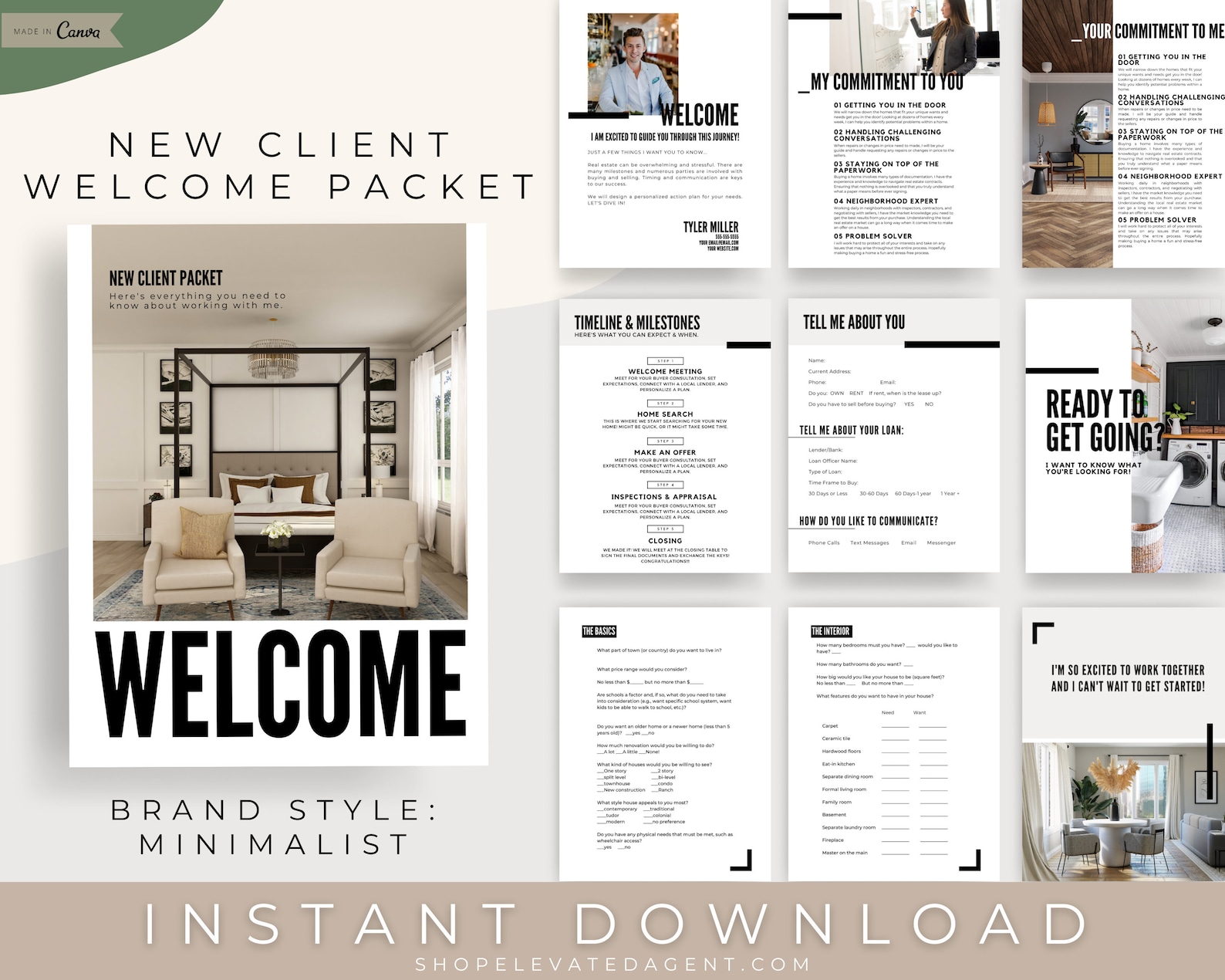 Real Estate New Client Packet -real Estate Template, Canva, Real Estate ...