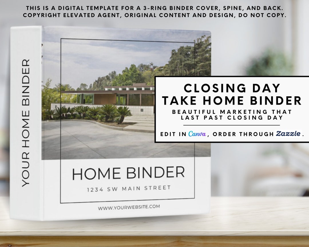 Home Binder Real Estate Marketing, Closing Binder, Custom Binder ...