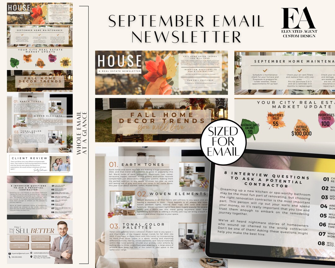 Real Estate September Email Newsletter Template, Fall Marketing (canva ...