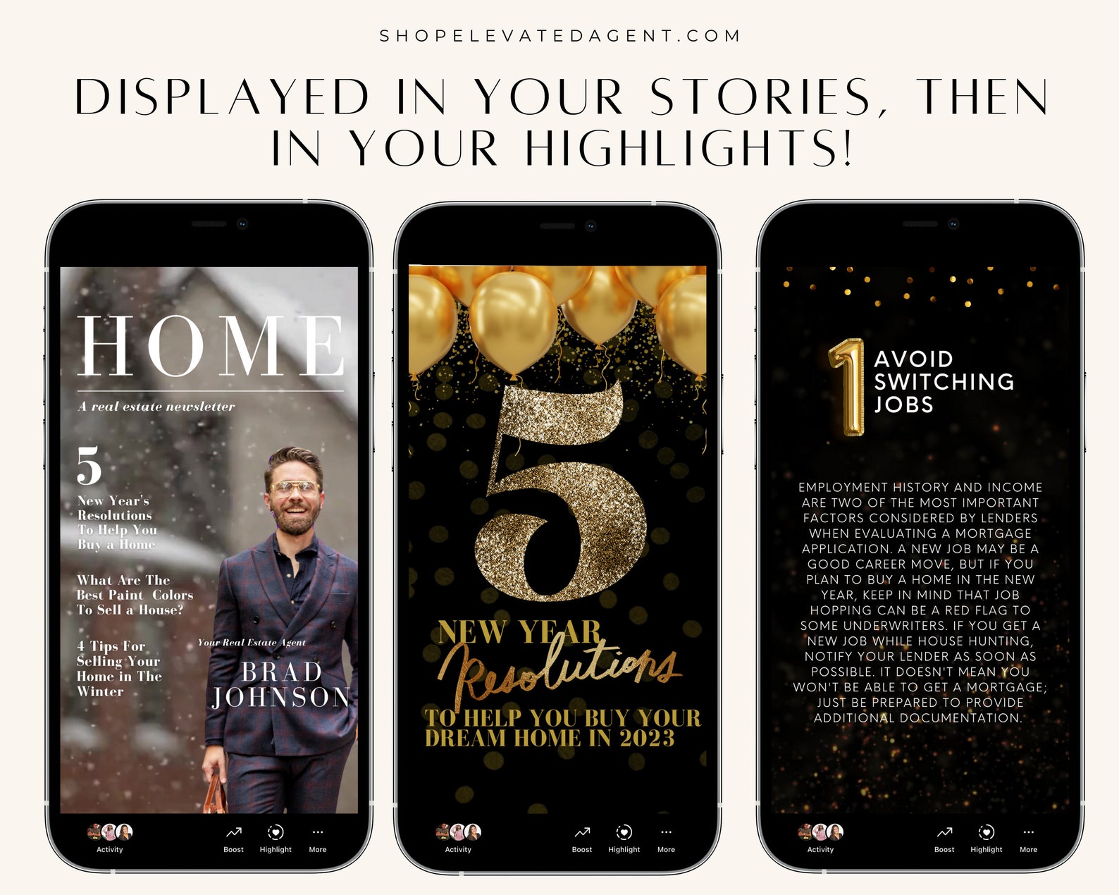 January Real Estate Social Media Real Estate January - Etsy