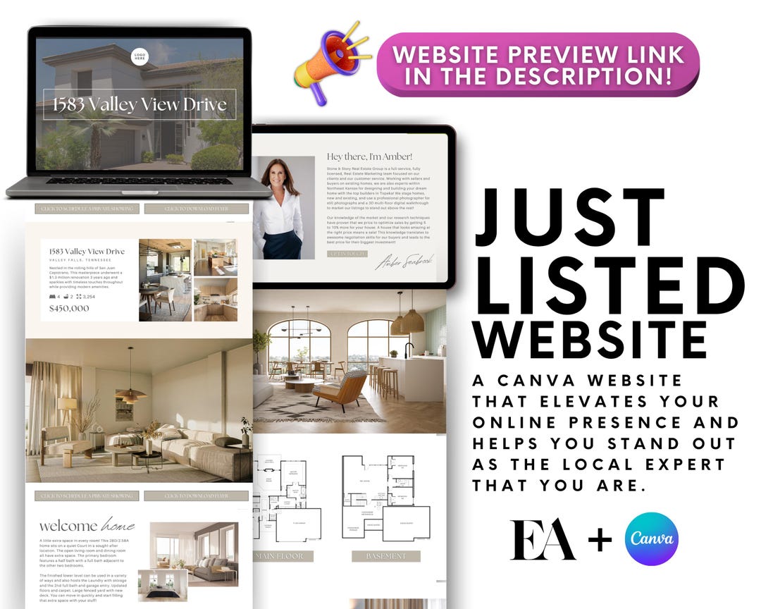 Real Estate Just Listed Property Landing Pages, Realtor Marketing, Real ...