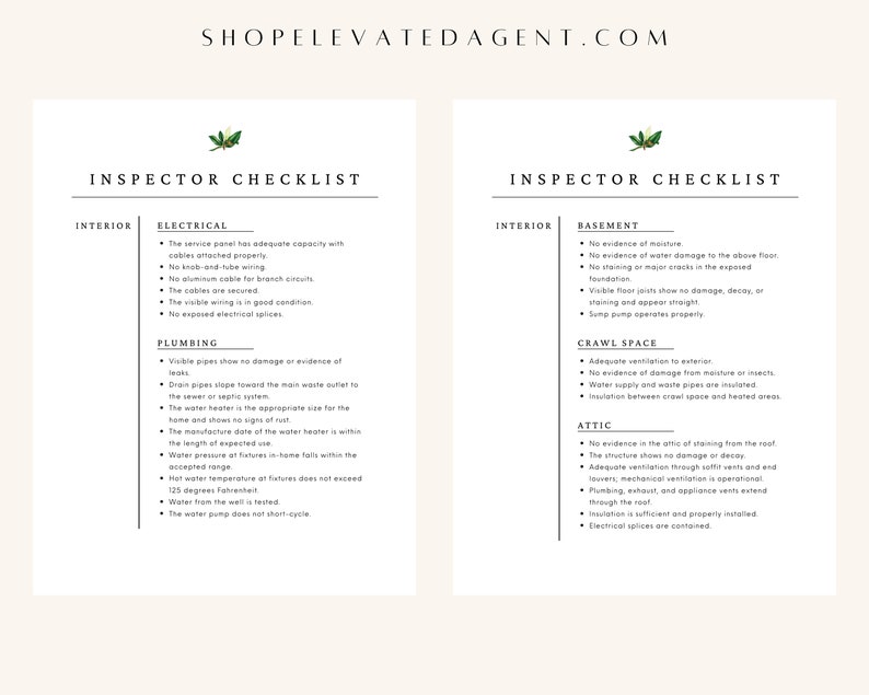 Home Inspection Preparation Checklist Prepare for a Home - Etsy