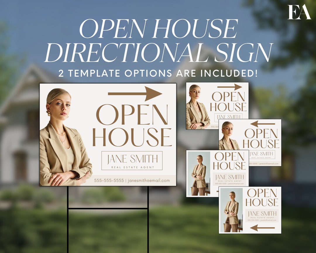 Open House Yard Sign, Real Estate Sign, Yard Sign Template, Realtor ...