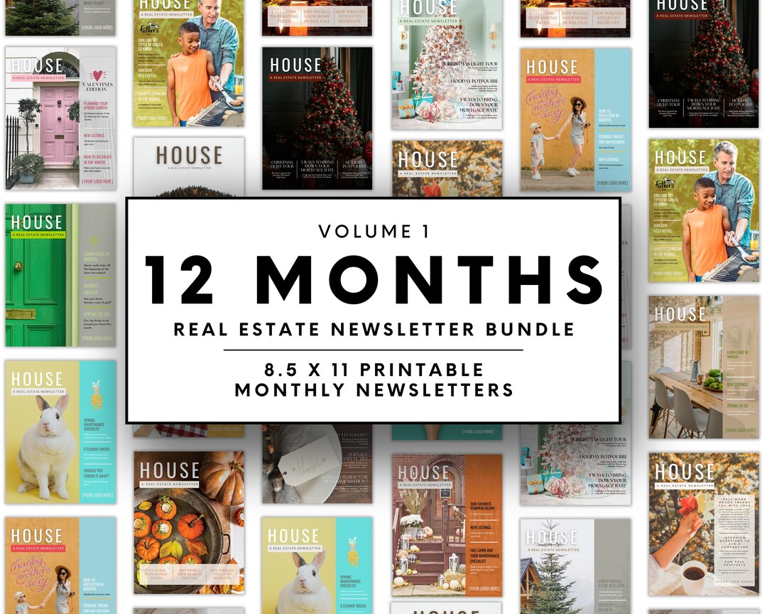 Real Estate Monthly Newsletter Bundle Real Estate Mailer Monthly ...