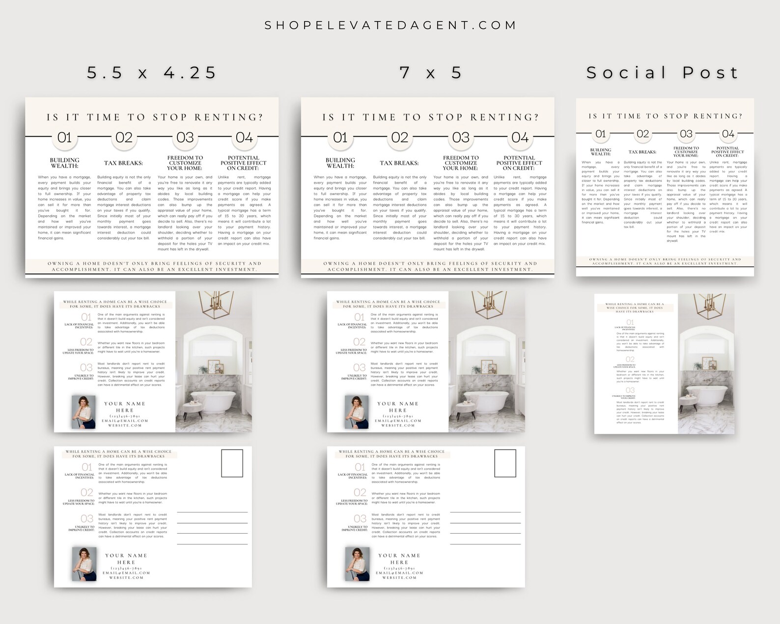 Real Estate Postcard Buying Vs. Renting Real Estate - Etsy