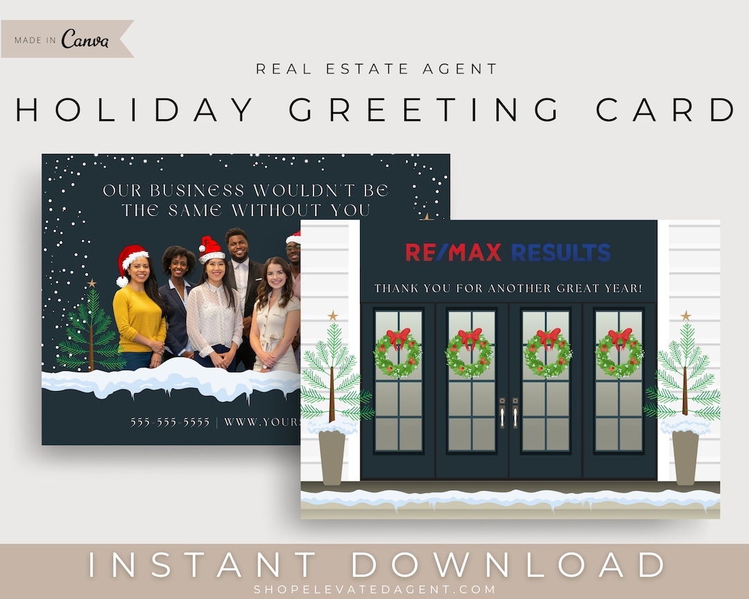 Real Estate Holiday Card 2, Realtor Holiday Postcard, Realtor Holiday ...