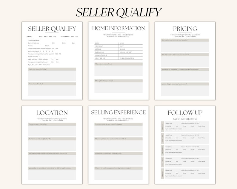 Seller Questionnaire, Buyer Questionnaire, Real Estate Template, Real ...