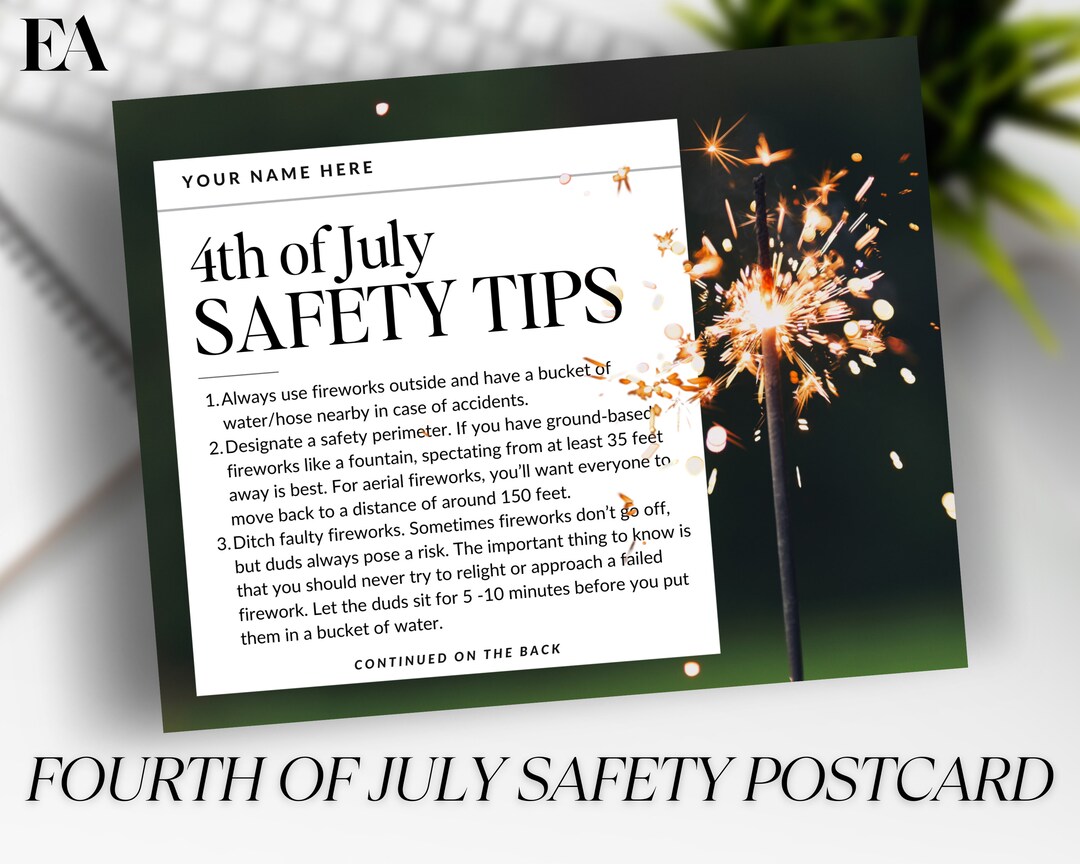 Real Estate Fourth of July, Fourth of July Safety Postcard ...