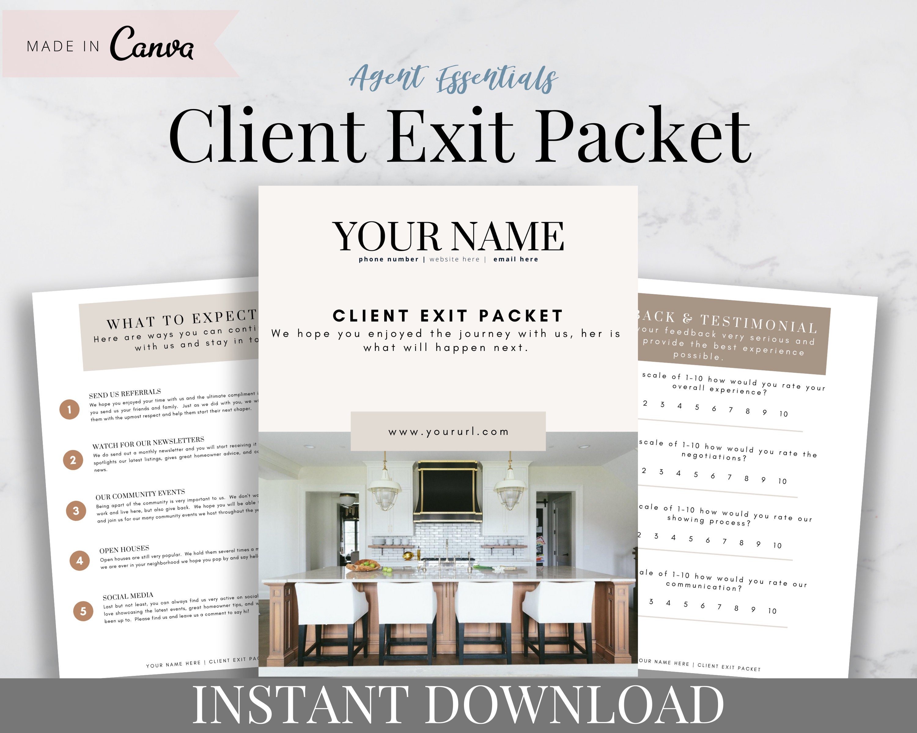 Real Estate Client EXIT Packet real Estate Template Canva - Etsy
