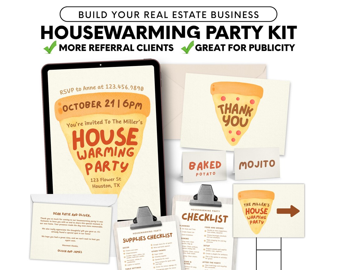 Housewarming Party Kit: Real Estate Client Template (canva Editable ...