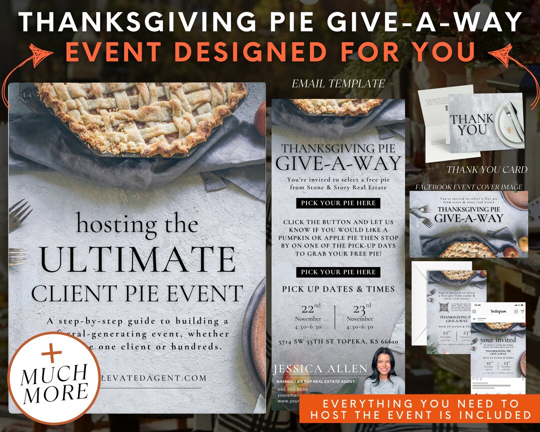 Real Estate Fall Marketing, Thanksgiving Pie Giveaway, Real Estate ...