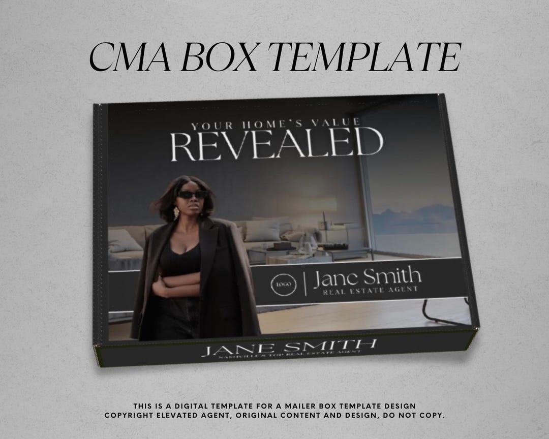 CMA Box Template, Canva Box Design, Hello Neighbor, Real Estate Mailer ...
