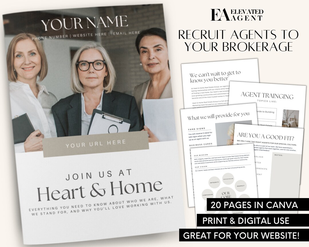 Real Estate Recruiting Real Estate Team New Agent Packet - Etsy