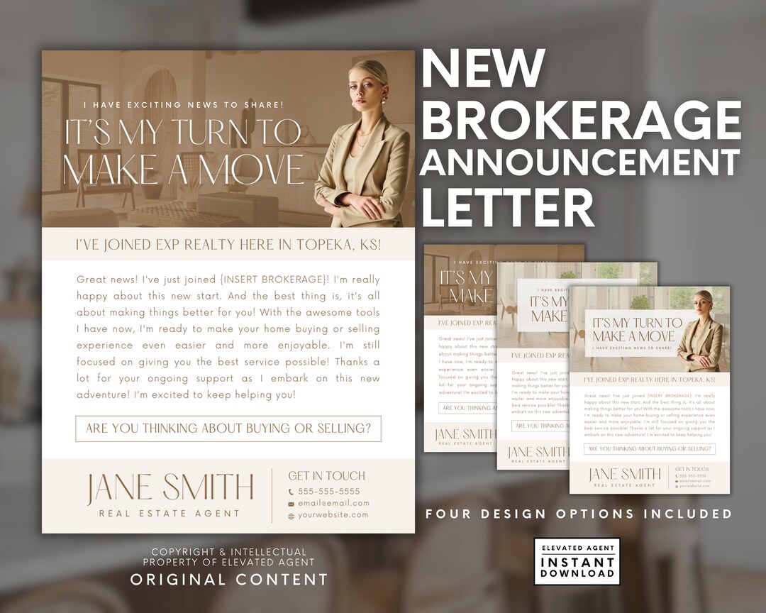 Real Estate Brokerage Announcement Letter, New Brokerage, Real Estate ...