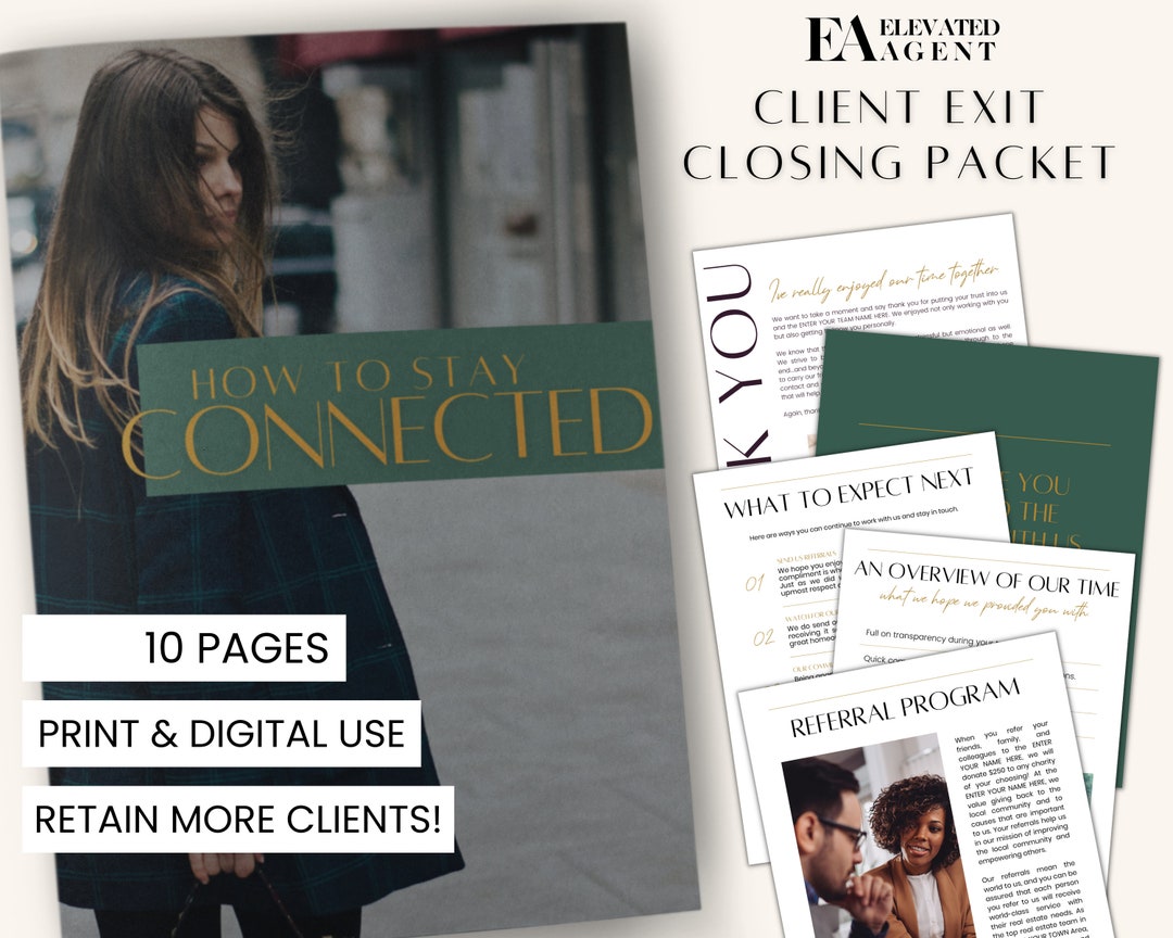 Real Estate Client Exit Packet, Real Estate Closing Packet, Real Estate ...