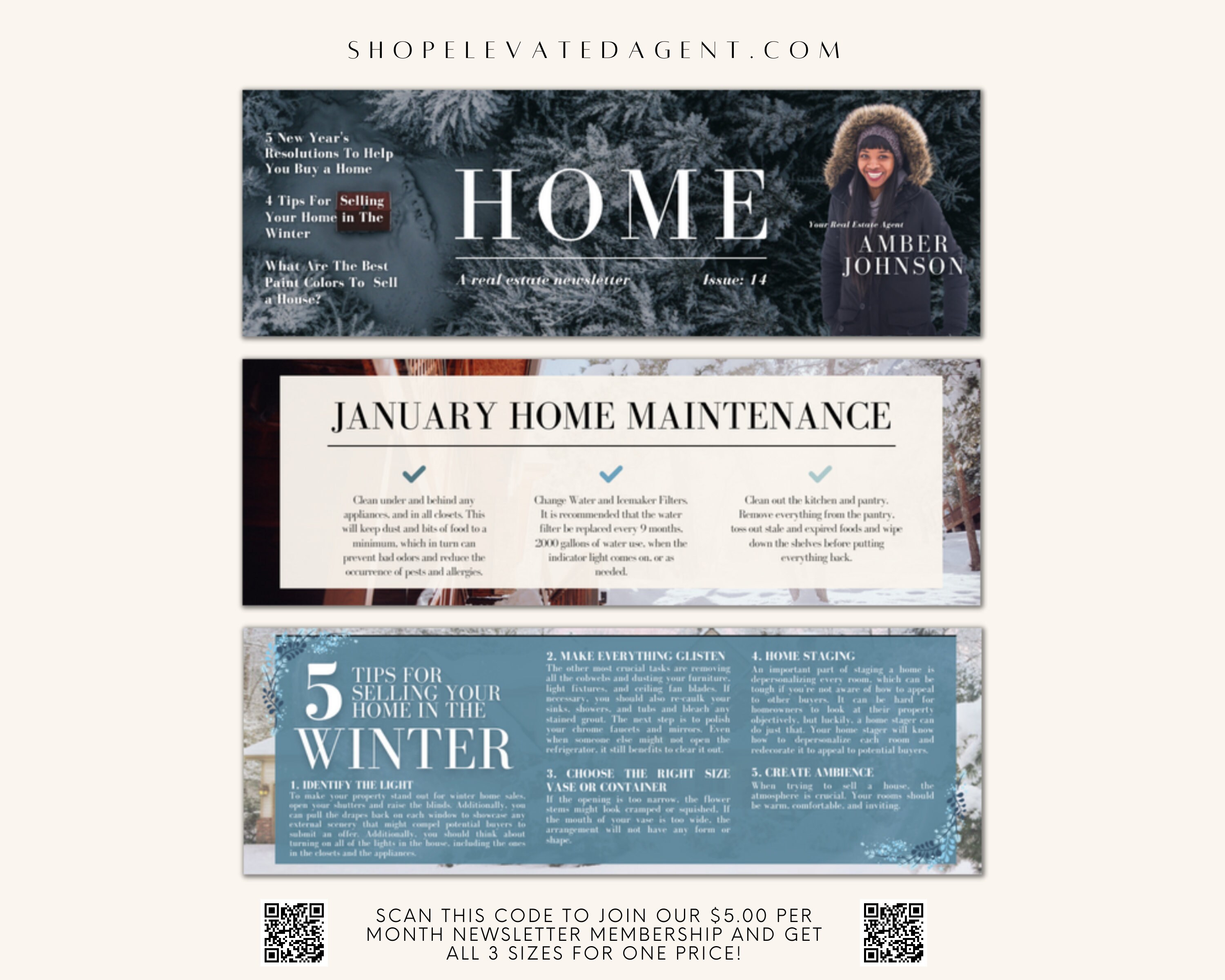 Real Estate Agent January Newsletter, Real Estate Flyer, Real Estate ...