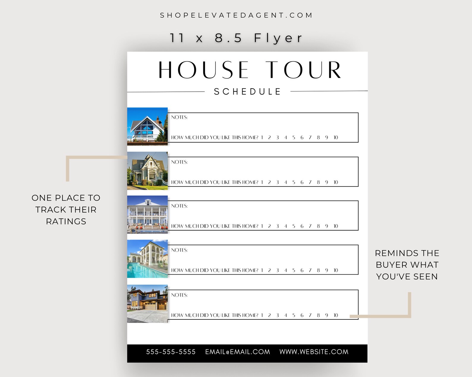 Real Estate Flyer, Home Tour Schedule, Realtor Flyer, Real Estate ...