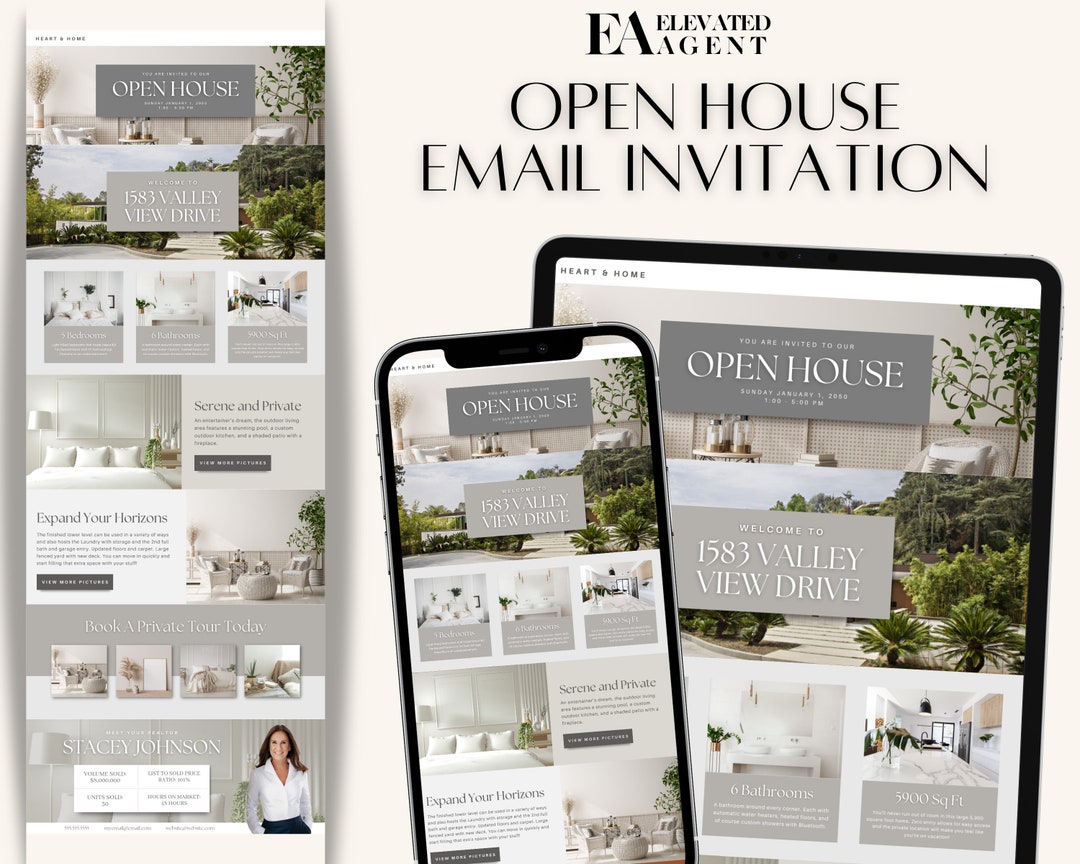 Real Estate Email, Open House Email Template, Realtor Marketing, Email ...