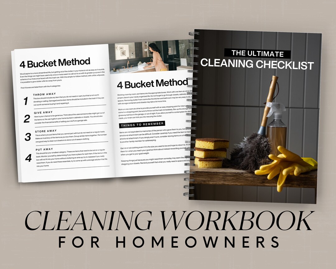 Spring Cleaning Guide, Cleaning Checklist, Real Estate Cleaning Schedule, Cleaning Planner ...
