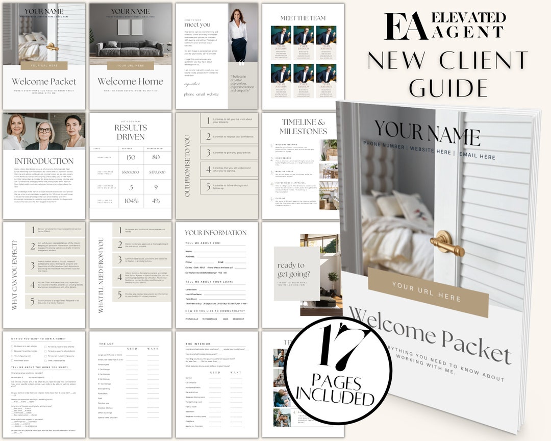 Real Estate New Client Packet -real Estate Template, Canva, Real Estate ...
