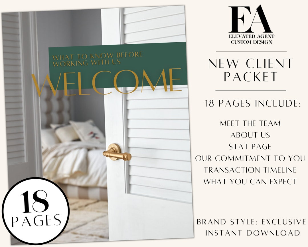 Real Estate New Client Packet - Real Estate Template, Canva, Real ...