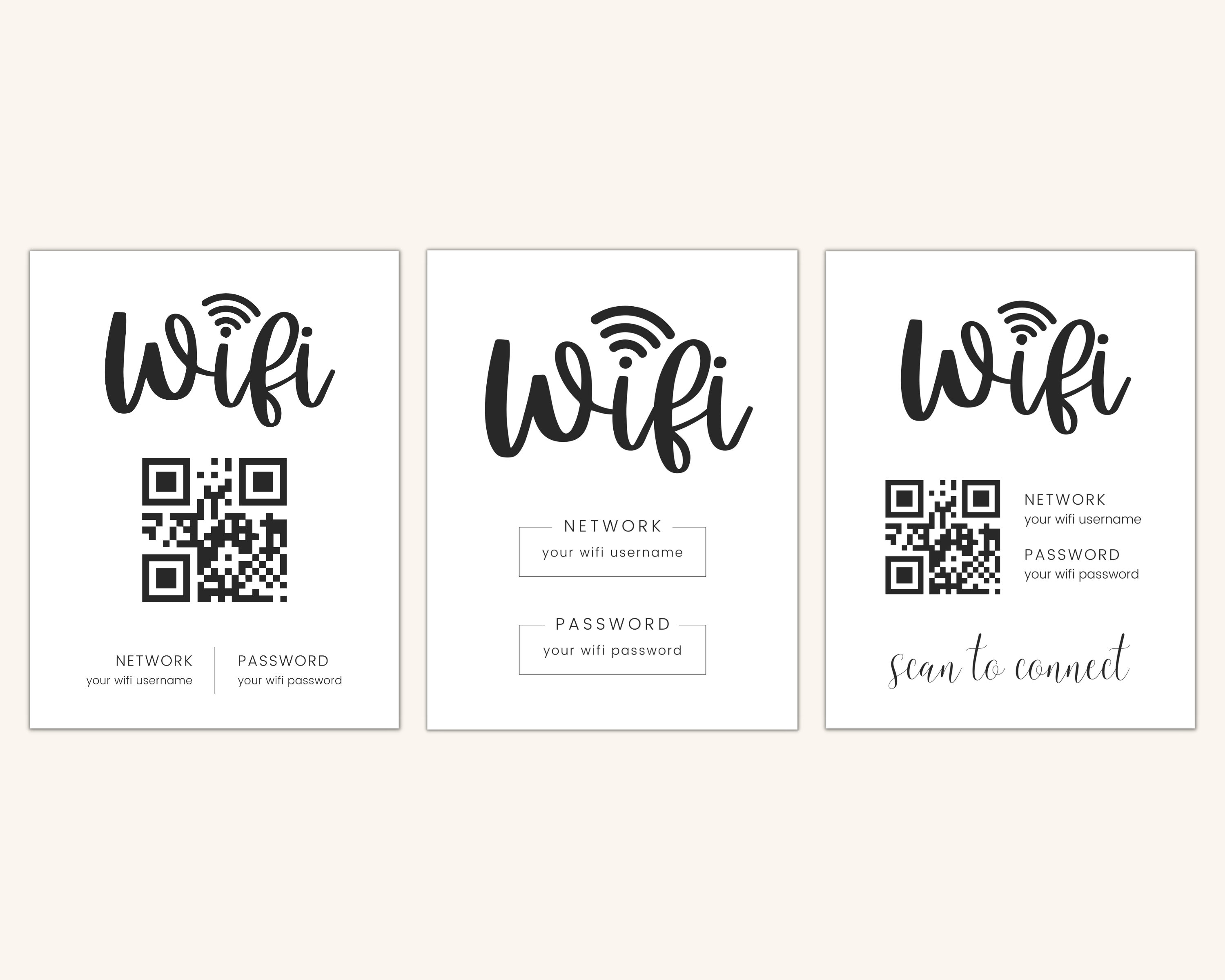 Airbnb Welcome Sign, Wifi QR Code, Vacation Rental Printable (digital ...