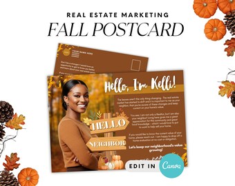 Fall Real Estate Postcard, Autumn Real Estate Marketing, Autumn Mailer ...