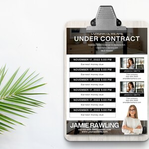 Real Estate Transaction Summary Flyer, Under Contract Timeline, Realtor ...