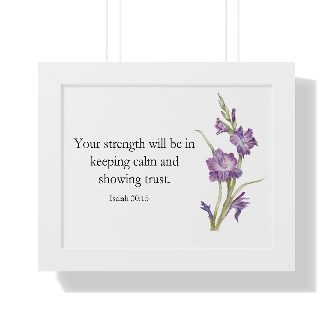Christian Scripture Wall Art, Inspirational Purple Flower, Framed Bible ...