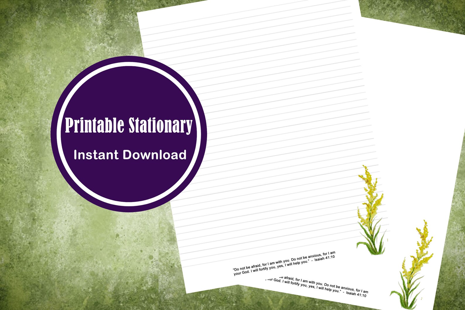 Printable Letter Writing Stationery Watercolor Floral Etsy Printable Letter Writing Stationery Watercolor Floral Etsy