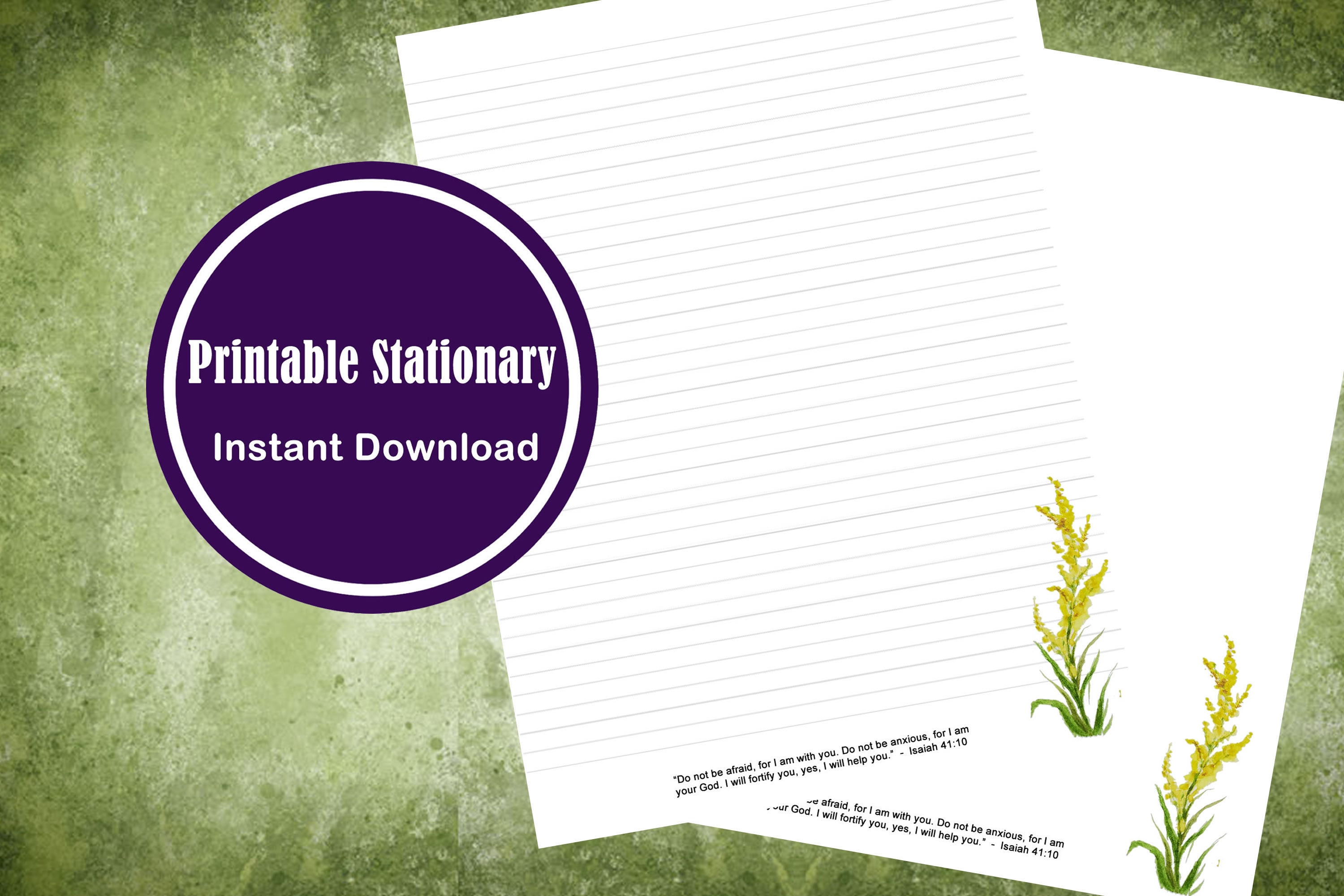 Printable Letter Writing Stationery Watercolor Floral - Etsy