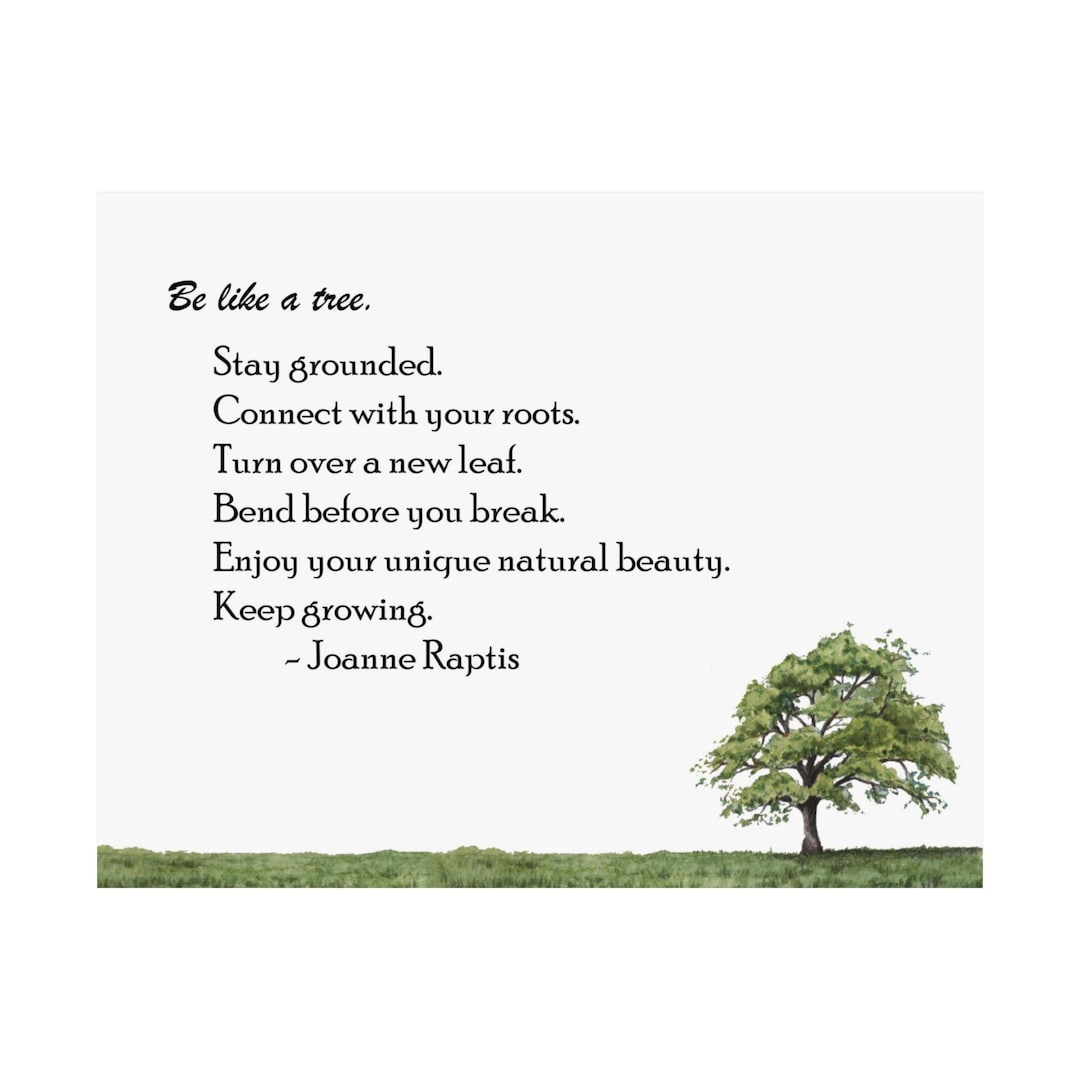 Watercolor Tree Joanne Raptis Quote "be Like a Tree" by Artist Melodie ...