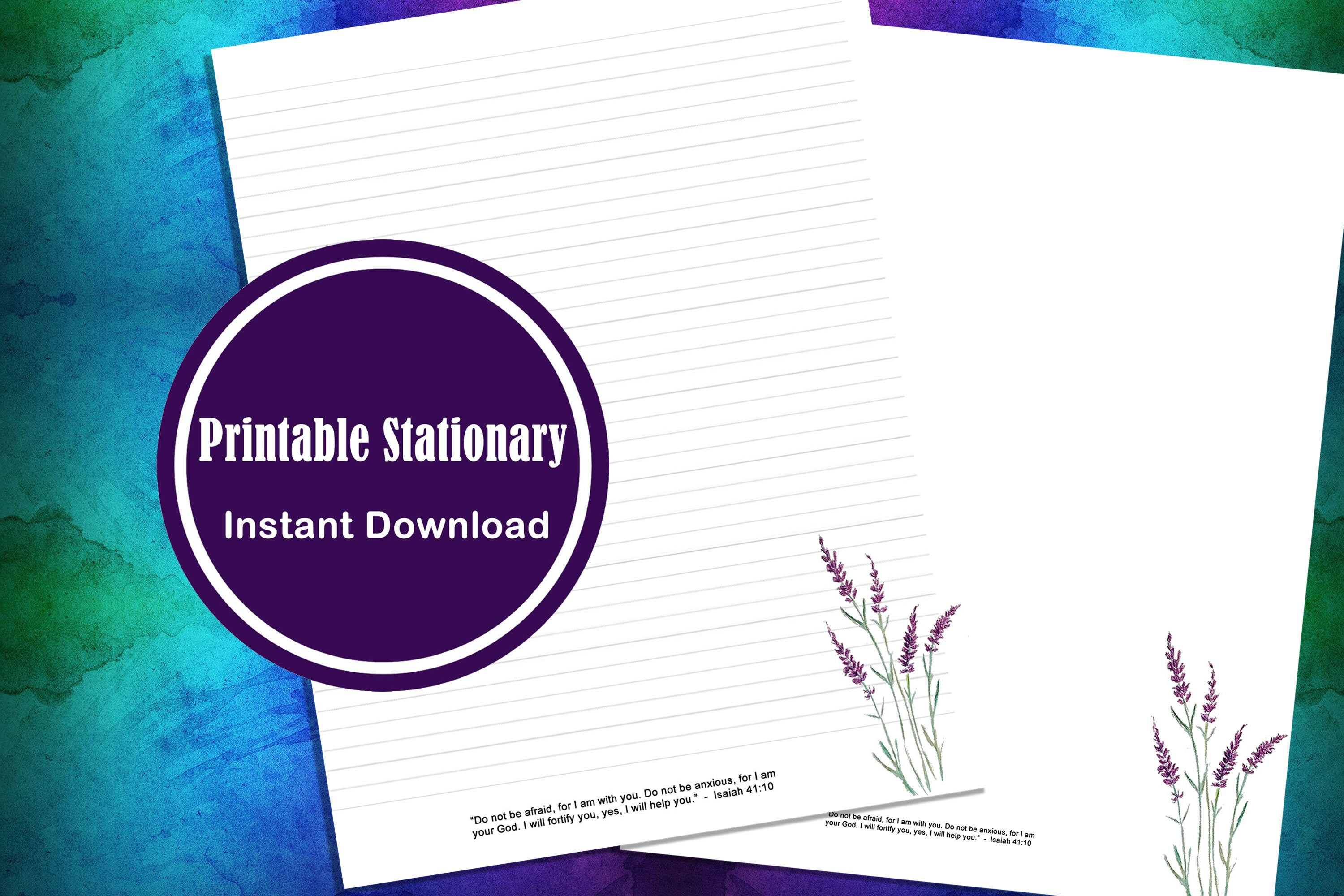 Printable Letter Writing Stationery | Watercolor Floral Stationary ...