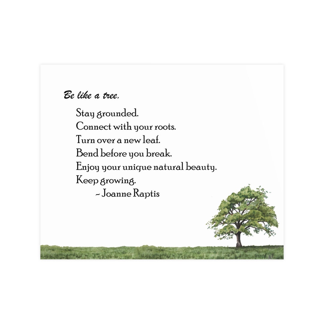 Watercolor Wall Art Print, Be Like a Tree, Artist Painted Positive ...