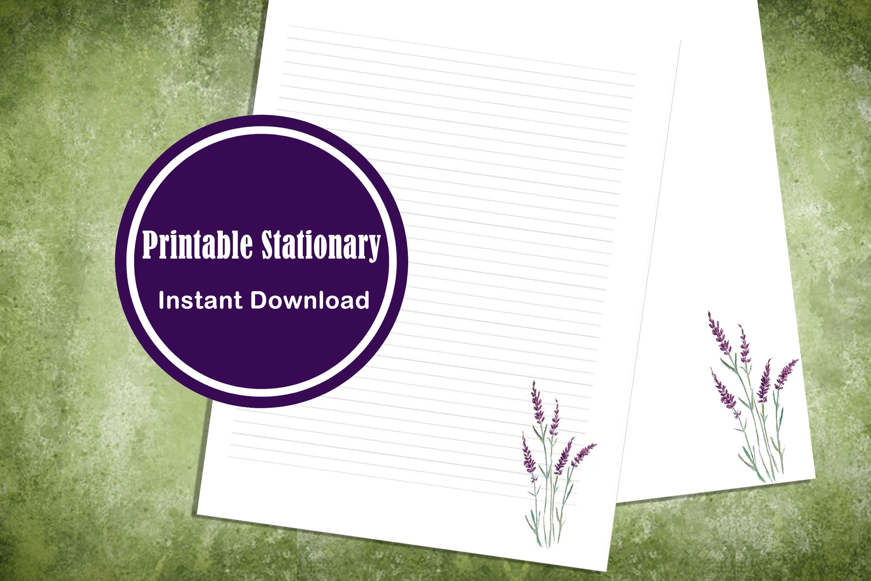 Printable Letter Writing Paper Stationery Watercolor Lavender Etsy printable-letter-writing-paper-stationery-watercolor-lavender-etsy