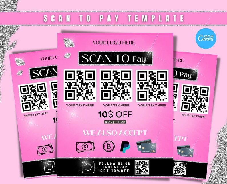 DIY Scan to Pay Template Editable Scan to Pay Sign Payment - Etsy