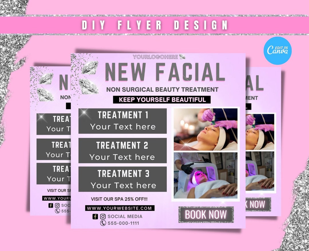 DIY Facial Flyer, Massage Flyer, Spa Flyer, Posts for Facials Flyer ...