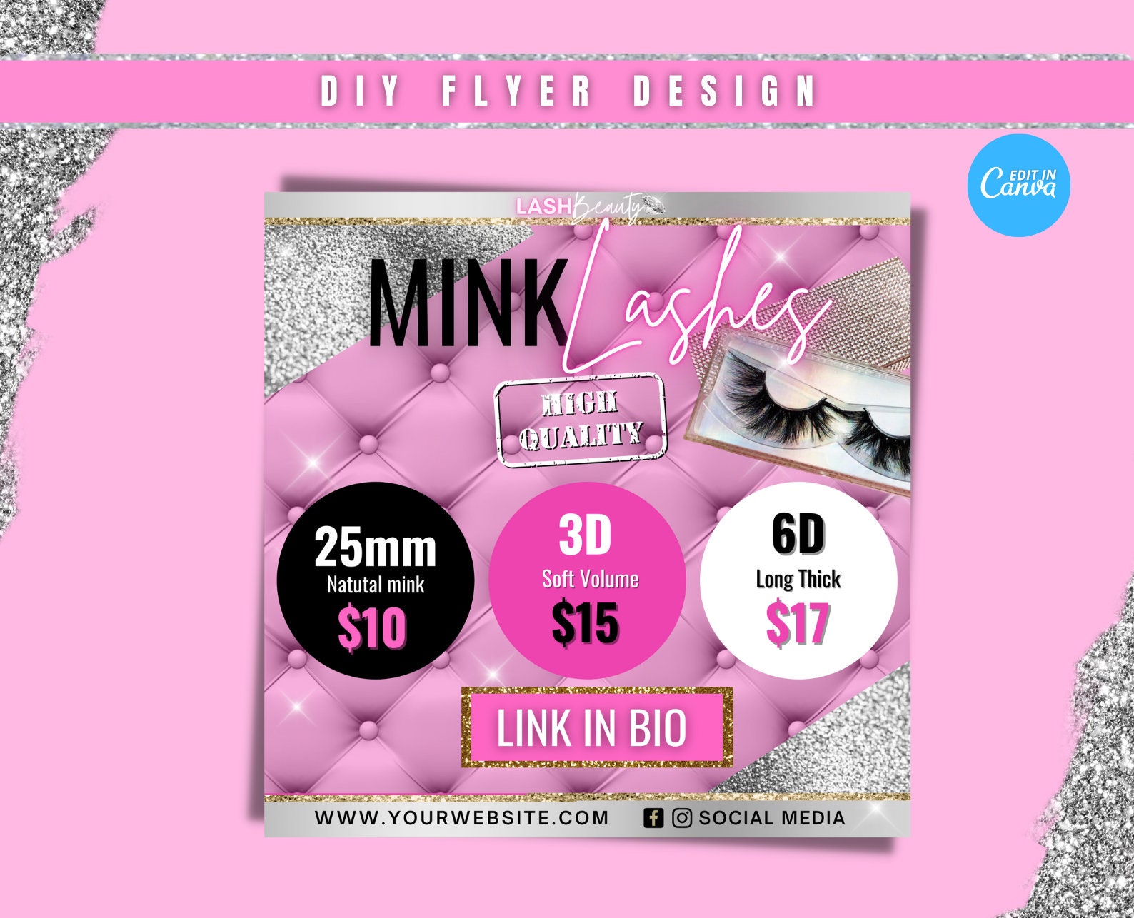 DIY Mink Lash Flyer Mink Lashes Flyer Lash Technician Flyer - Etsy