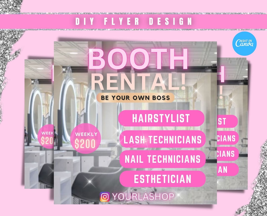 Booth Rental Flyer, Hairstylist Flyer, Social Media Flyer, Booth Rent ...