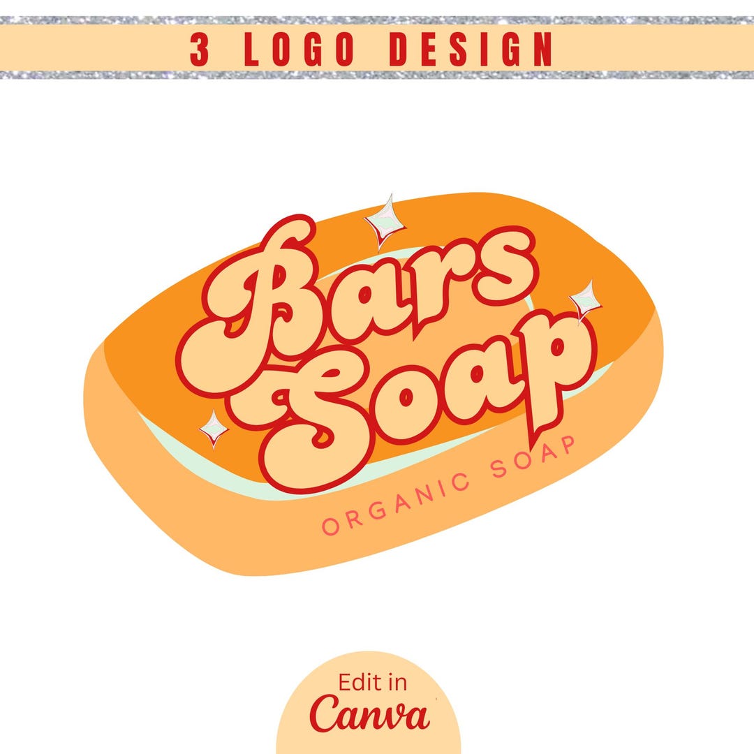 Retro Logo Design Soap Barlogo Branded Soap Logo Bath Bomb Logo Design ...