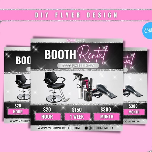 Booth Rental Flyer Hairstylist Flyer Social Media Flyer - Etsy
