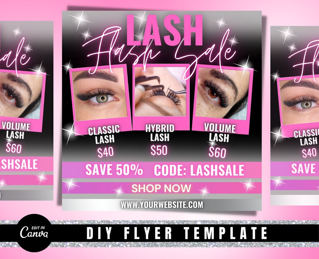 Lash Flyer, Lash Logo, Lash Sale Flyer, Lash Flash Sale, Flyer Template ...
