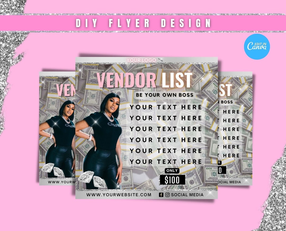 Vendor List Flyer, Hair Flyer, Lash Flyer Social Media Flyer, DIY ...